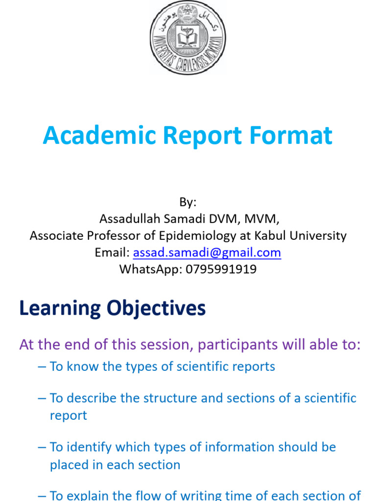 Academic Report Format by Dr. Samadi | PDF | Thesis | Citation