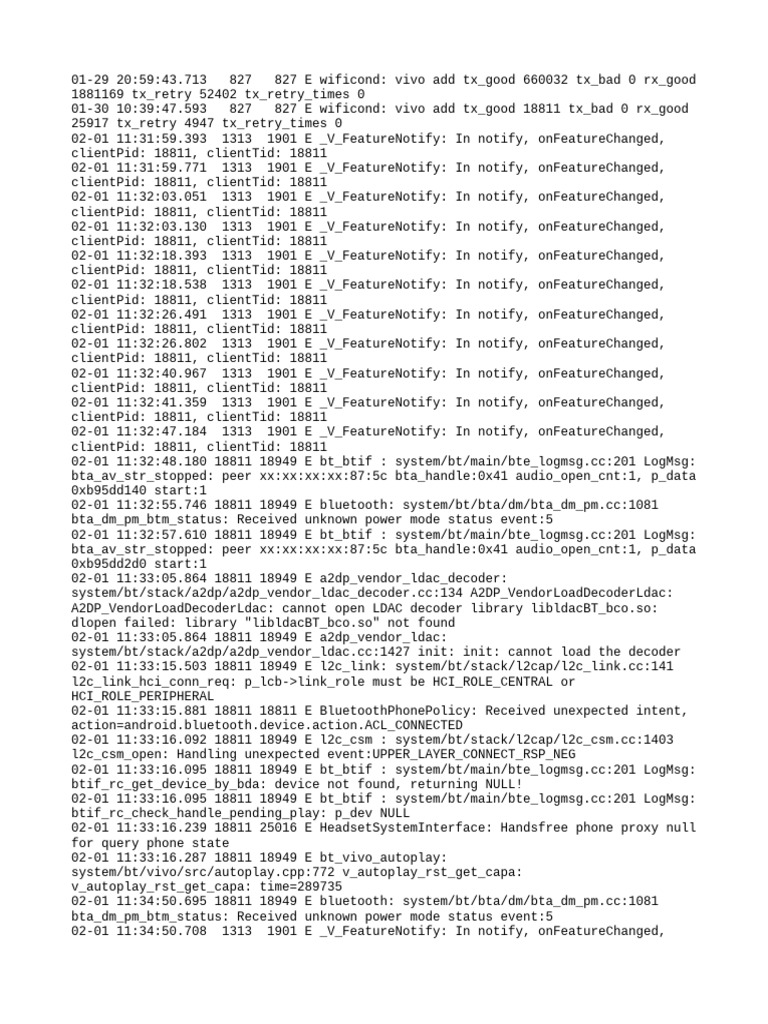 Log | PDF | Bluetooth | Computing