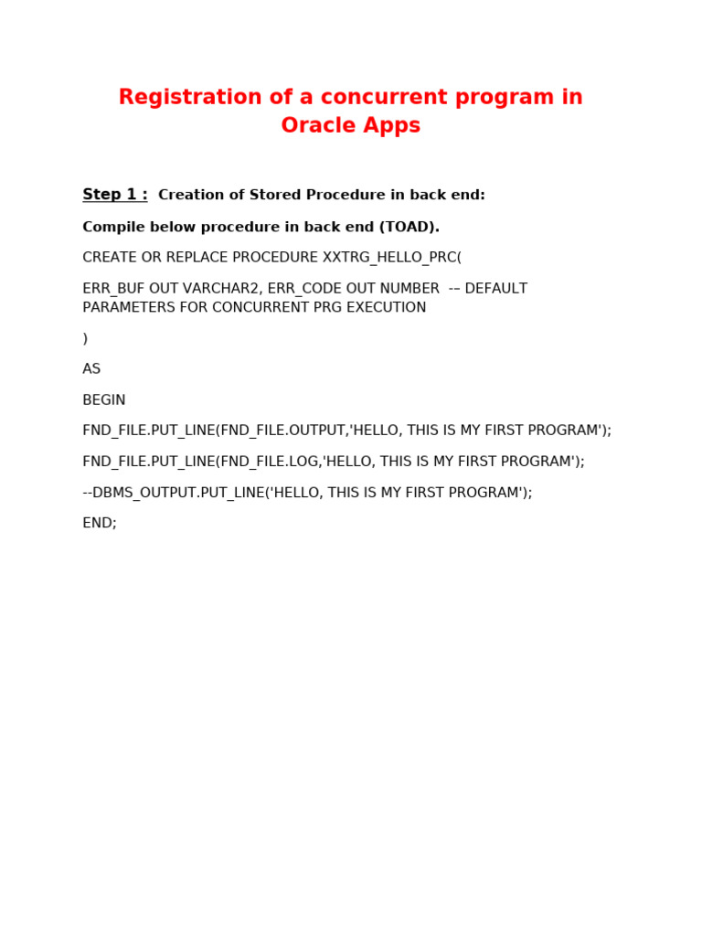 Registeration Of Concurrent Program In Oracle Apps Pdf Button 4819