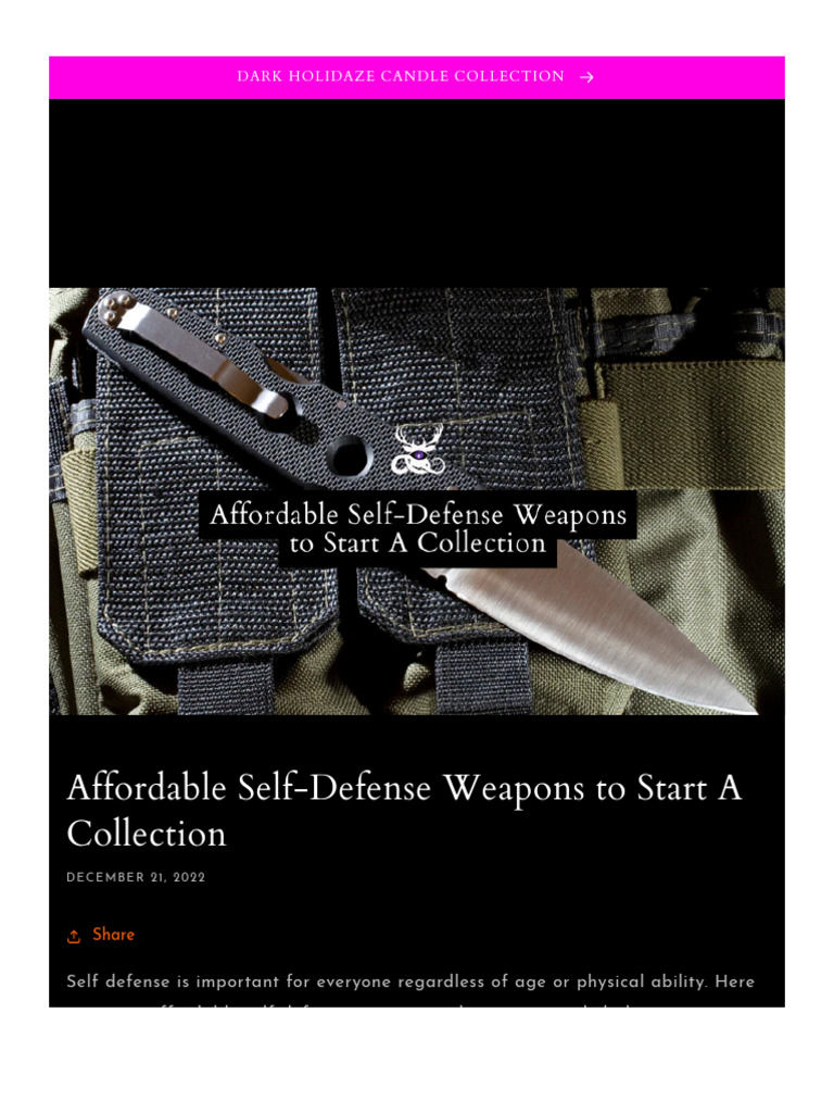 Affordable Self-Defense Weapons To Start A Collection - Spookywood ...
