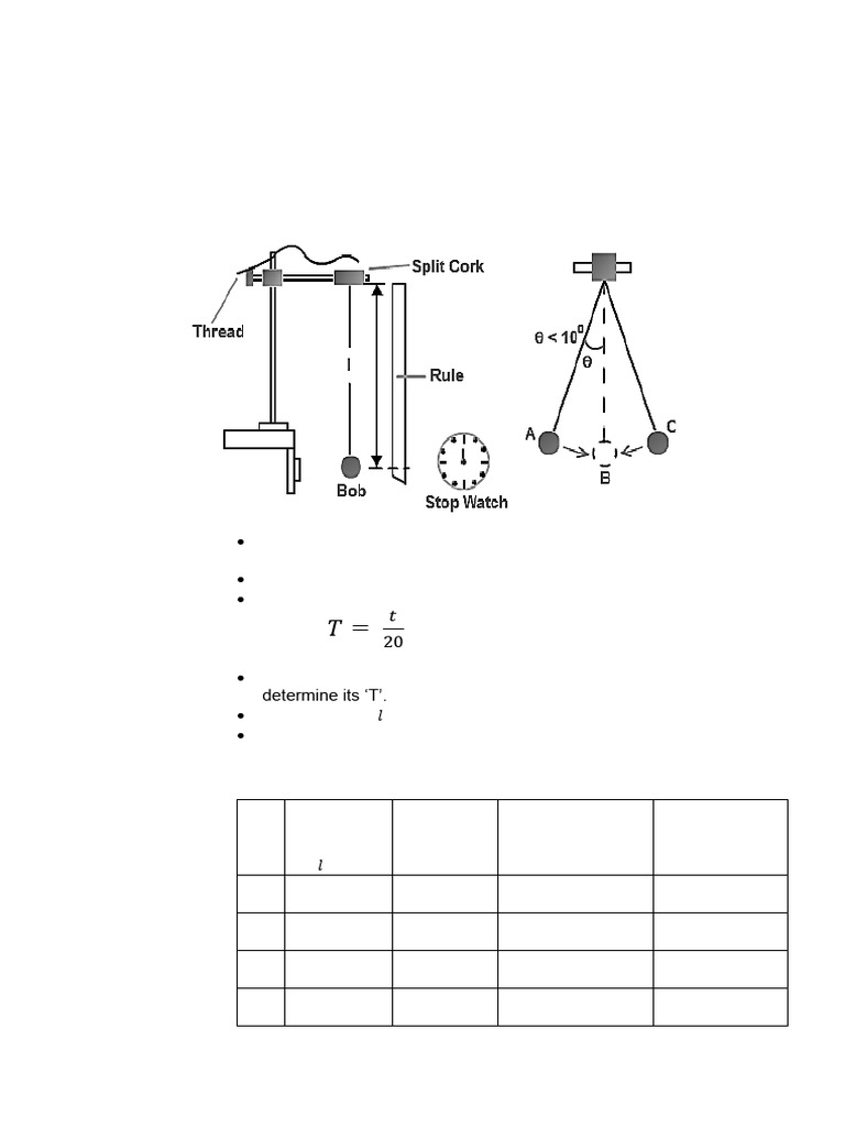Pendulum Time Period Experiment Guide | PDF