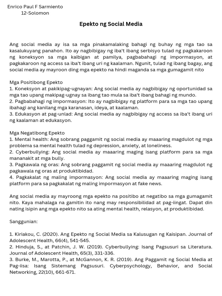Narito Ang Tekstong Impormatibo Tungkol Sa Epekto NG Social Media # Panimul - 20241212 - 110740 ...