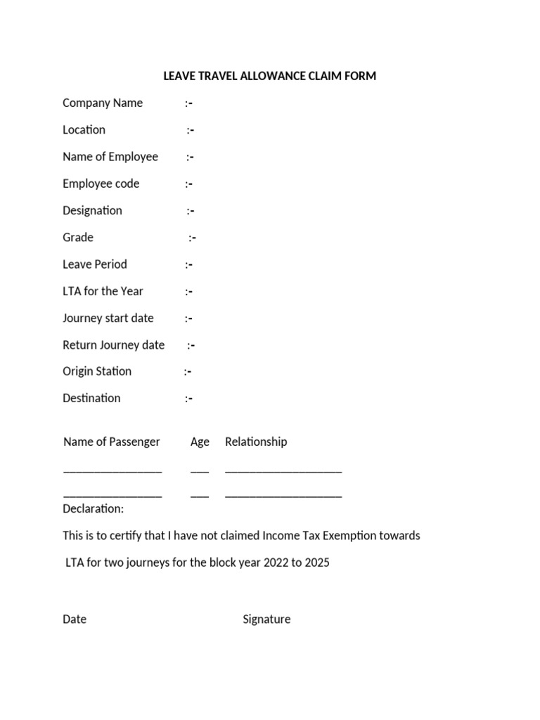 10.lta Claim Form | PDF
