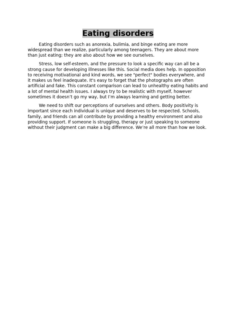 Eating Disorders | PDF