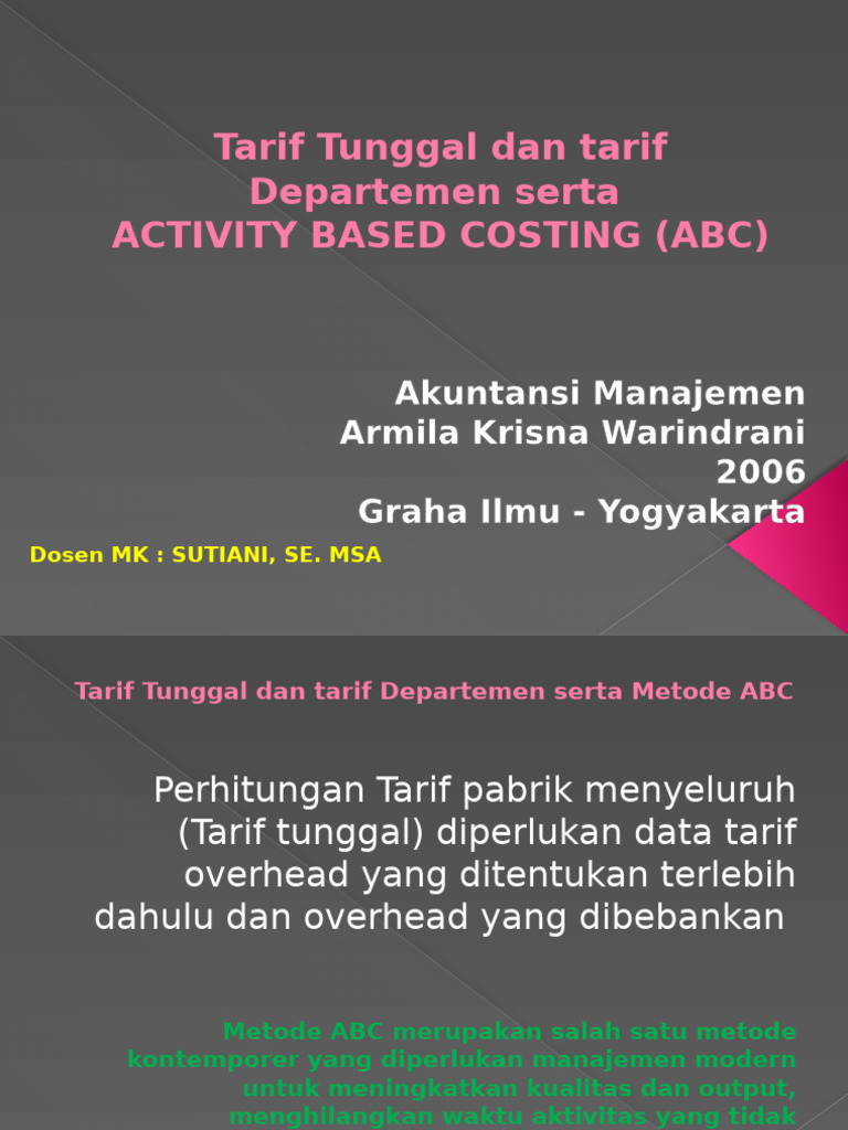 Activity Based Costing (Abc) 3 | PDF