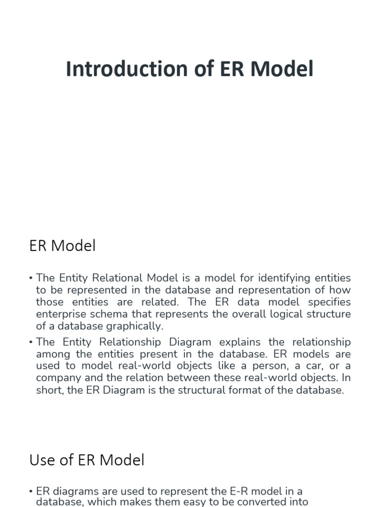 Introduction of ER Model | PDF | Conceptual Model | Databases