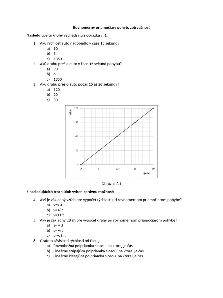 Rovnomerný Priamočiary Pohyb - Mikuláš | PDF