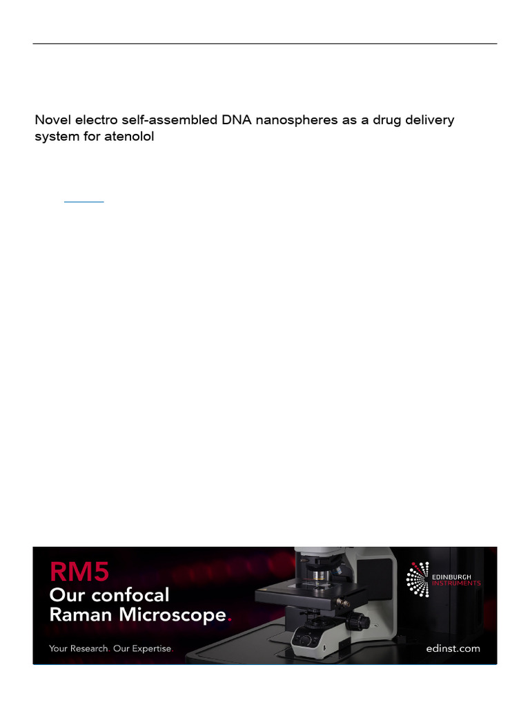 Elmezayyen2021 Novel Electro Self-Assembled DNA Nanospheres As A Drug ...