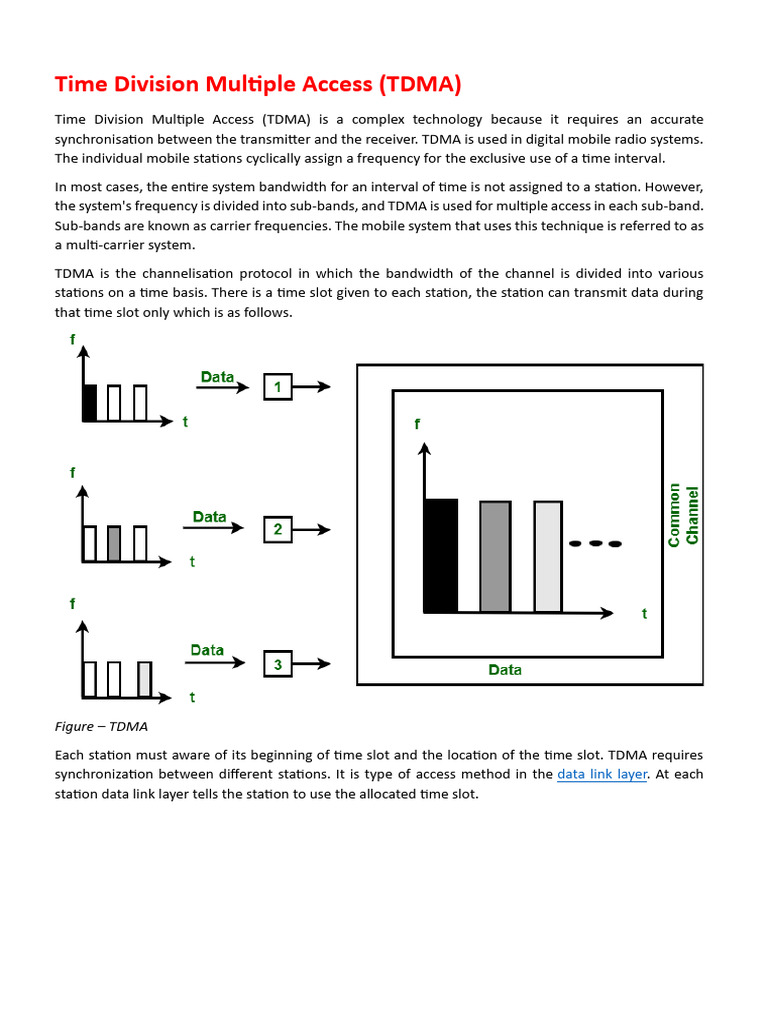 Time Division Multiple Access | PDF | Channel Access Method | Cellular Network