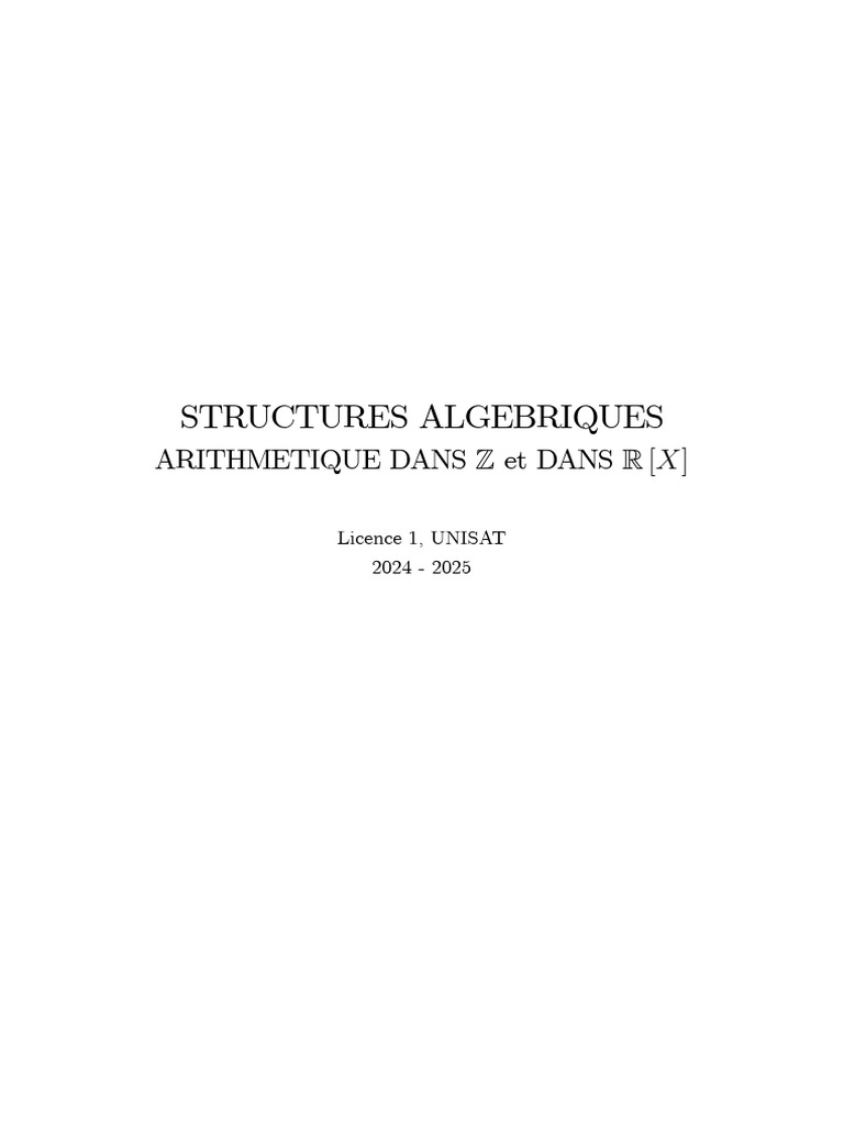 Structures algébriques et arithmétique | PDF | Groupe (Mathématiques ...