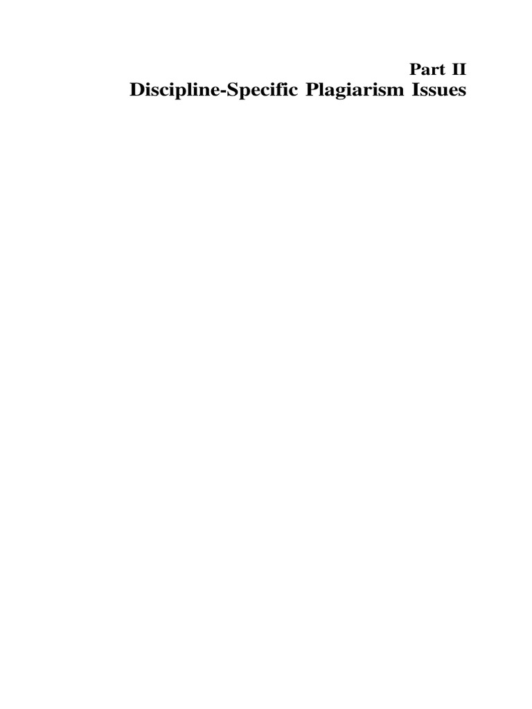 Discipline-Specific Plagiarism Issues | PDF