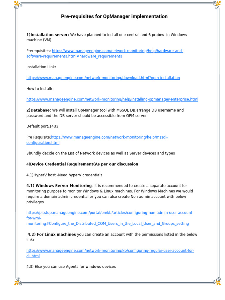 OpManager Setup Guide for IT Admins | PDF