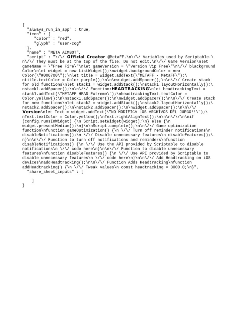 META AIMBOT Scriptable | PDF