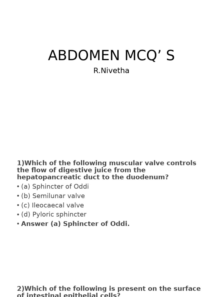 Abdomen MCQs for Medical Students | PDF | Liver | Kidney