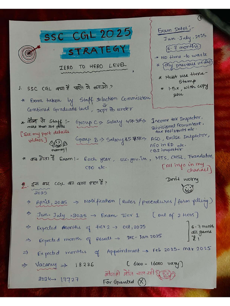 SSC CGL 2025 6 Months Strategy PDF | PDF