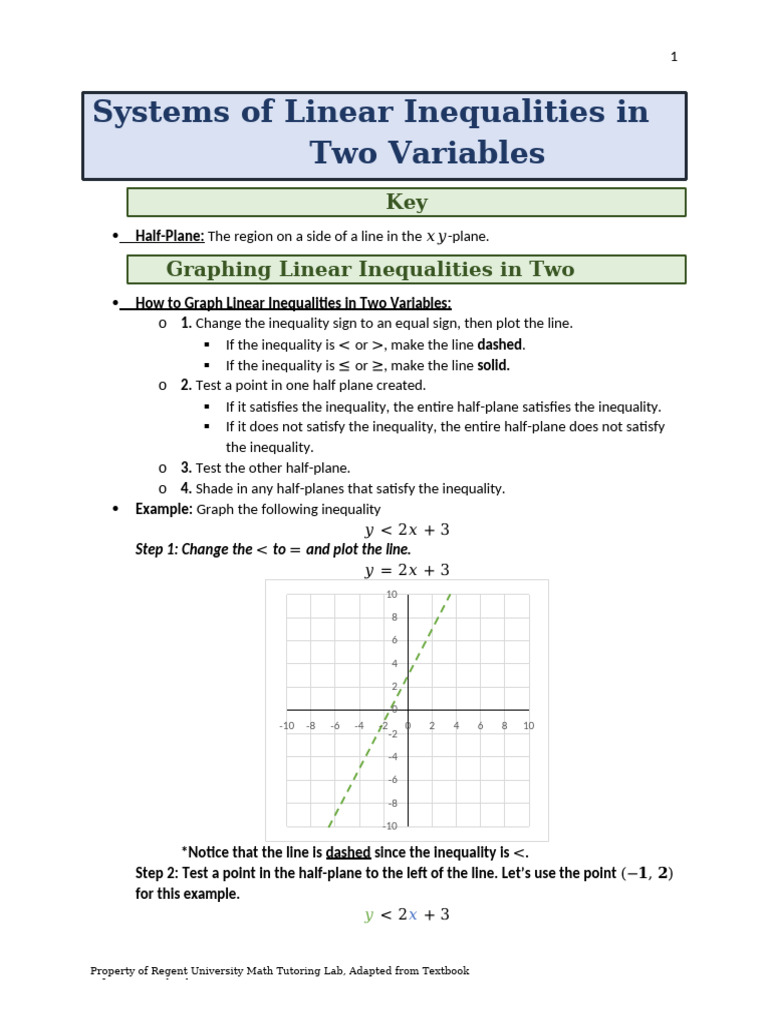 ML Math 102 Systems of Inequalities and Linear Programming | PDF | Inequality (Mathematics ...