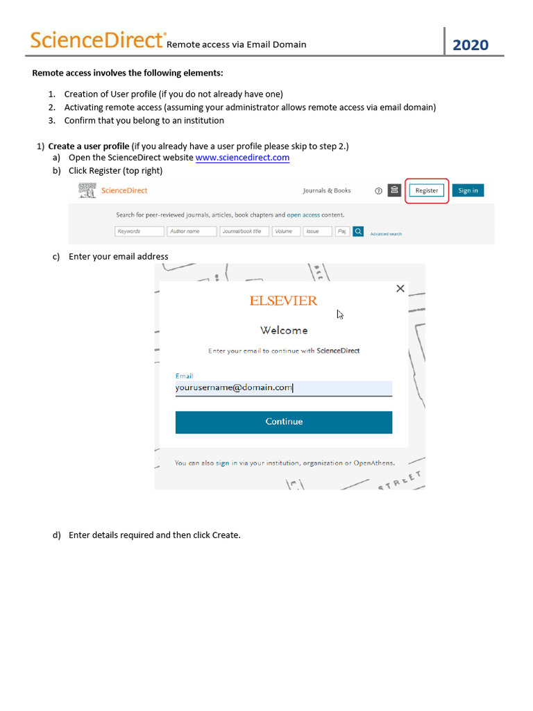 ScienceDirect Remote Access Guide | PDF
