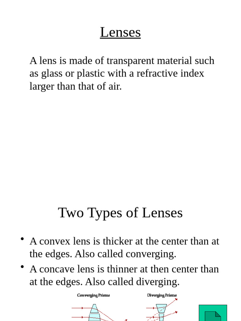 3rd Module Lenses and Mirrors | PDF | Optics | Light