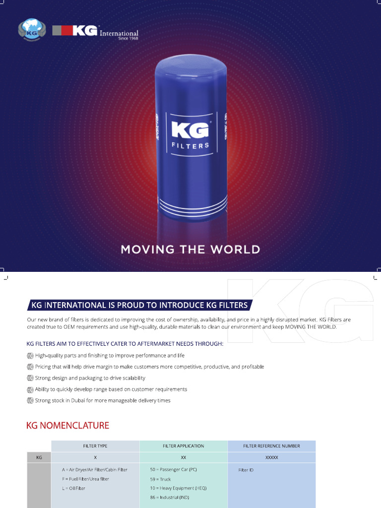 KG Filter Catalogue | PDF