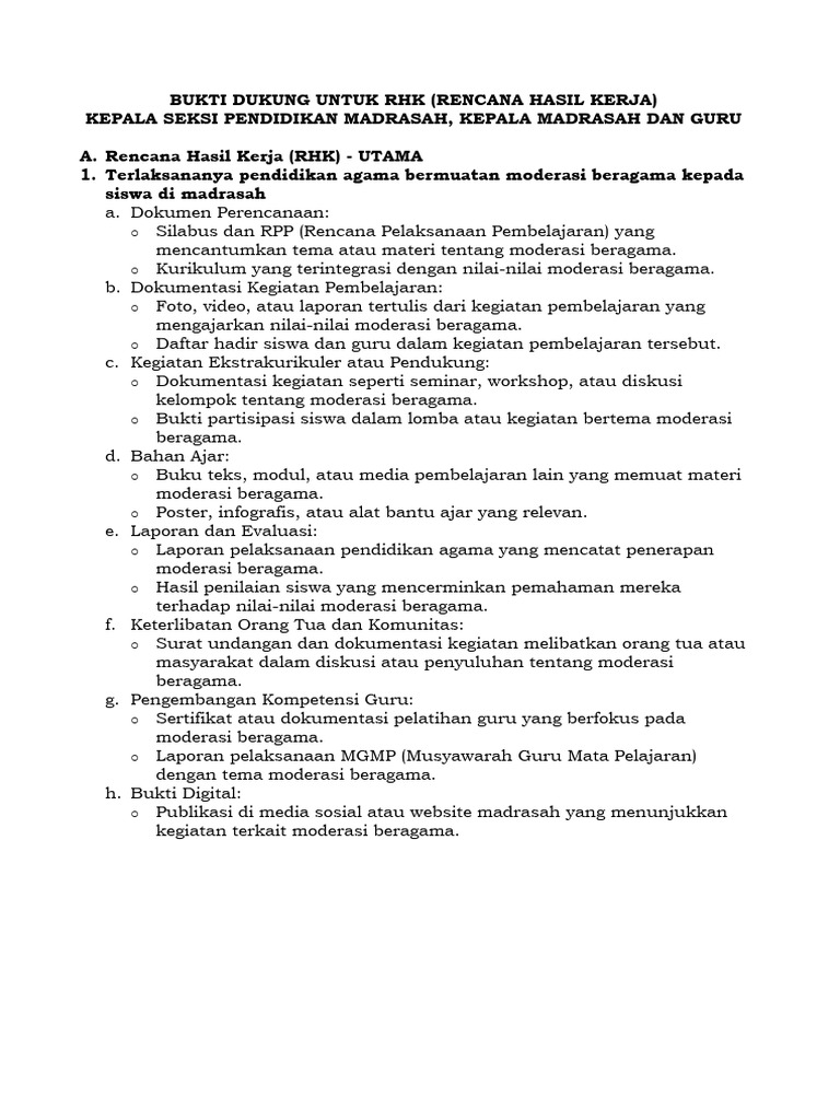 Bukti Dukung Untuk RHK | PDF