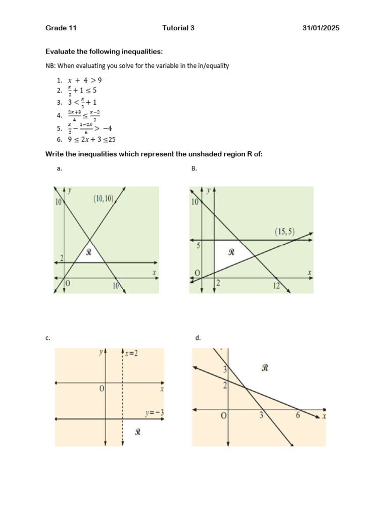Grade 11 2025 Tutorial 3 | PDF
