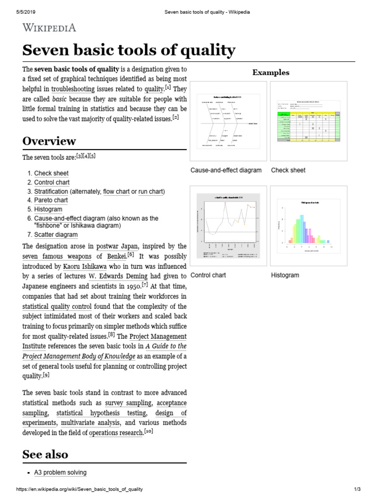 Seven Basic Tools of Quality - Wikipedia | PDF