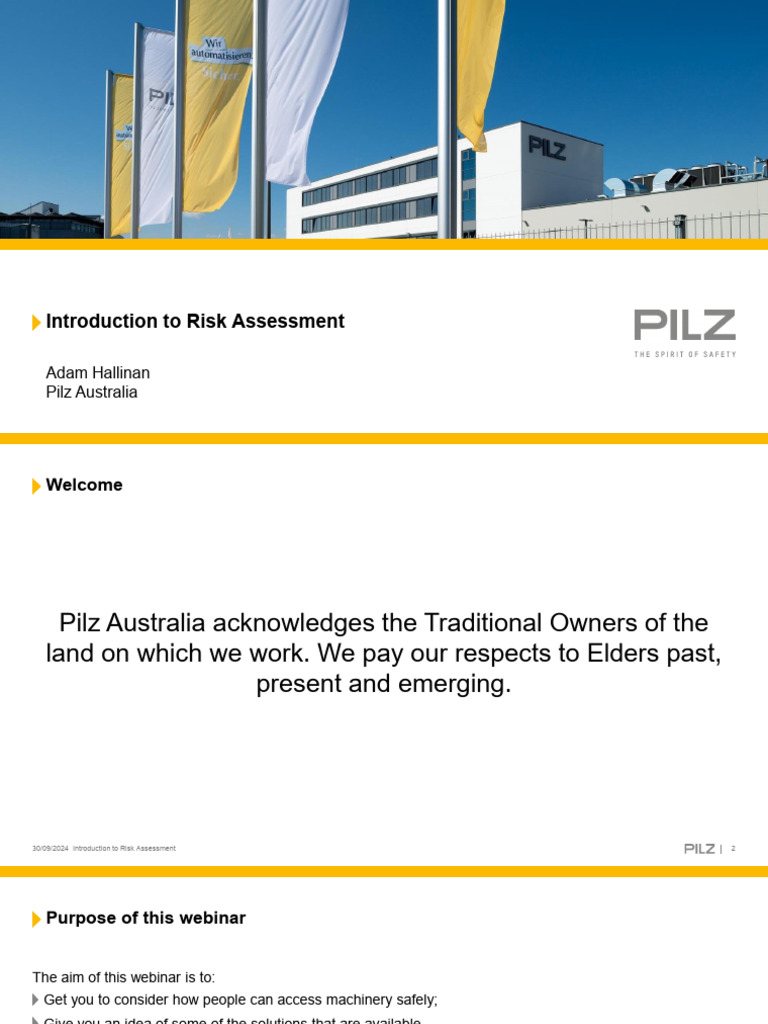 Intro To Risk Assessment Pilz - AIHS | PDF | Risk | Risk Assessment