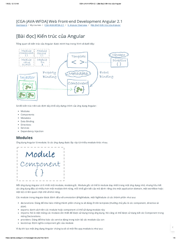 Kiến trúc của Angular | PDF