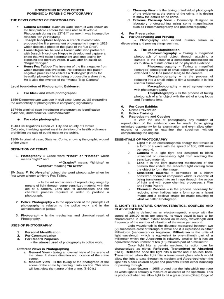 Forensic 1 | PDF | Camera | Photograph