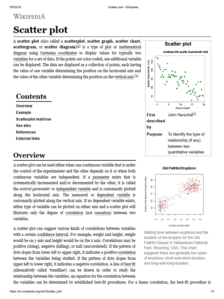 Scatter Plot - Wikipedia | PDF | Scatter Plot | Statistical Analysis