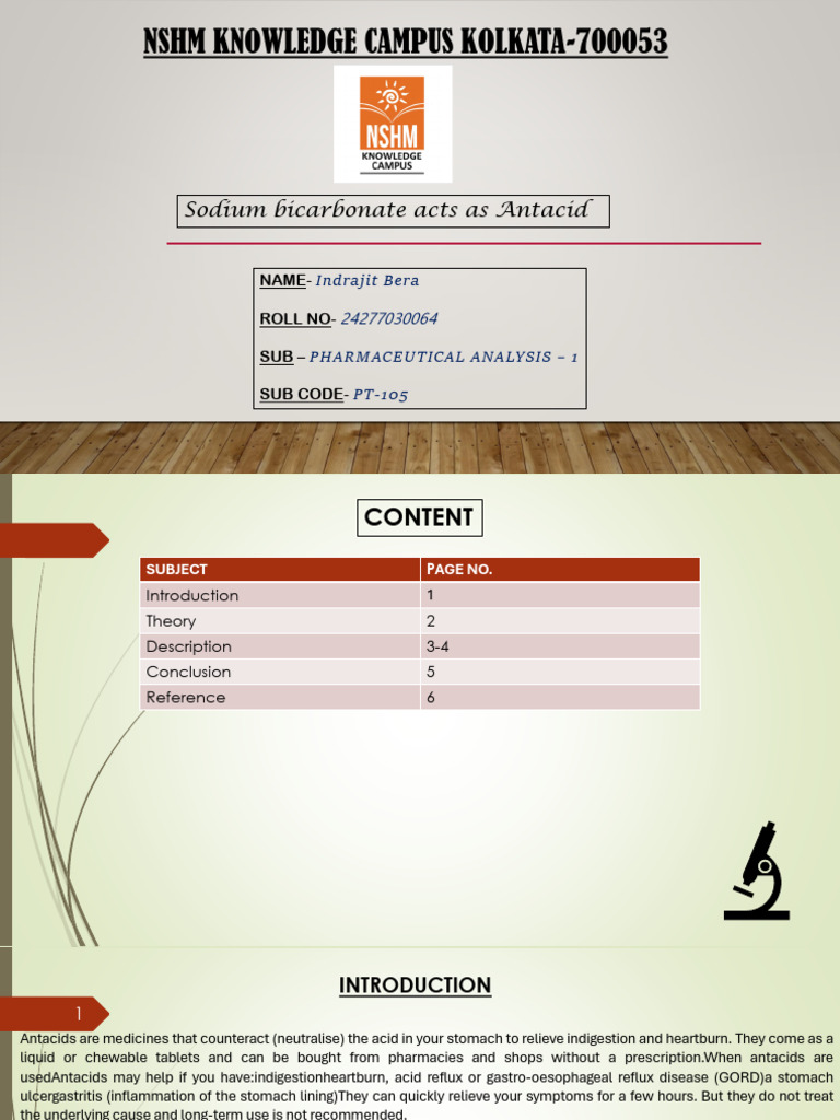 Sodium Bicarbonate as Antacid | PDF | Sodium Bicarbonate | Bicarbonate