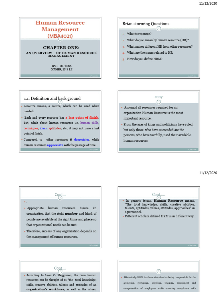 chapter1 hrm | PDF | Human Resource Management | Industrial And Organizational Psychology