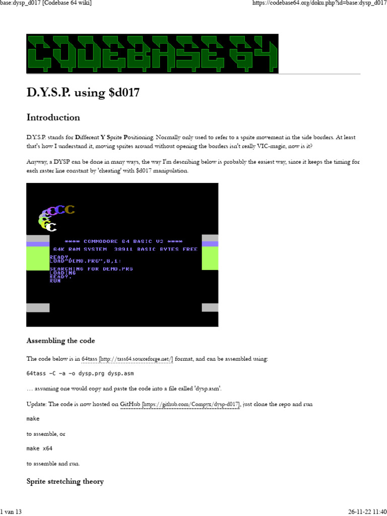 Base Dysp - d017 (Codebase 64 Wiki) | PDF | Computer Data | Computer Science