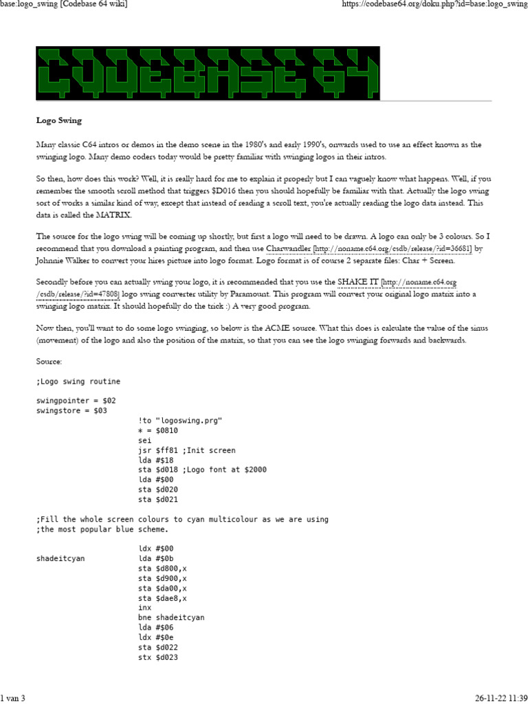 Base Logo - Swing (Codebase 64 Wiki) | PDF