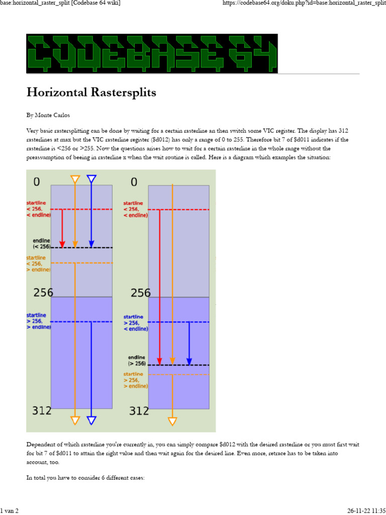 Base Horizontal - Raster - Split (Codebase 64 Wiki) | PDF
