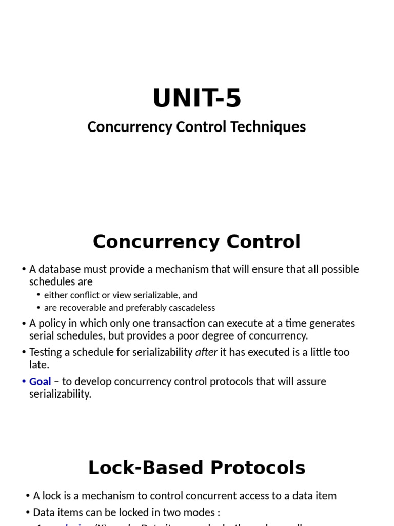 UNIT-5 | PDF | Database Transaction | Operating System Technology
