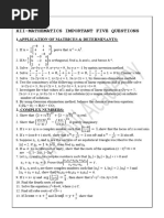 Btech-1-Sem 1 Sample Paper | PDF | System Of Linear Equations | Mathematics
