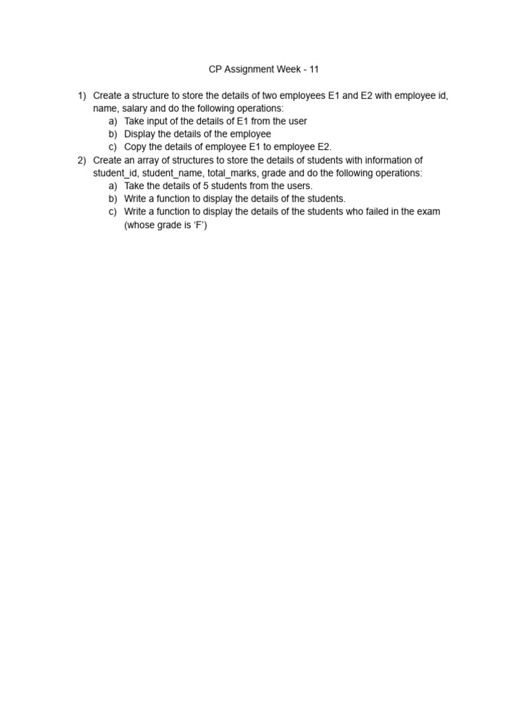 CP Assignment Week - 11 | PDF