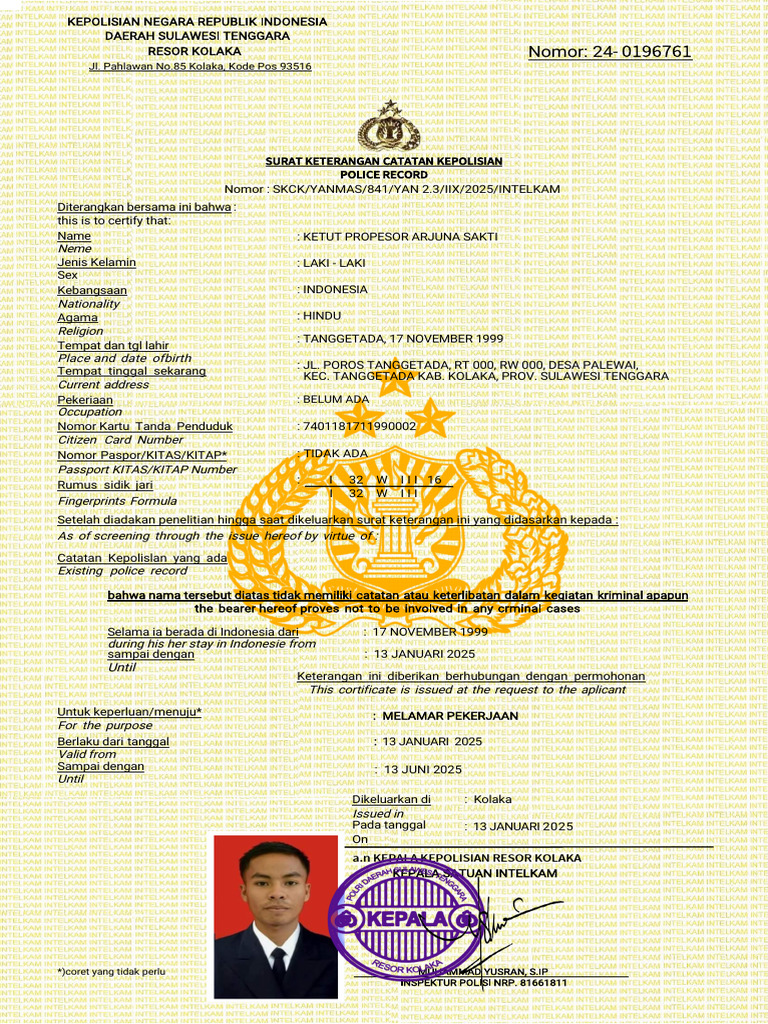 SKCK KETUT 2025 | PDF