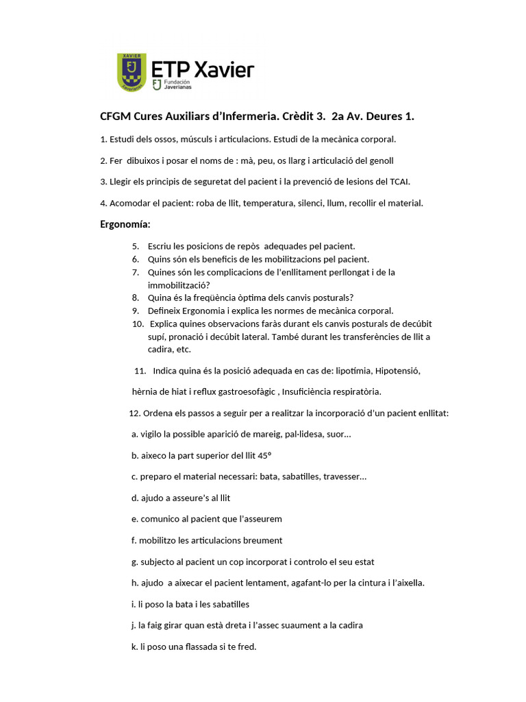 2.1. C3 2 Av Deures 1 Ossos. Ergonomia | PDF
