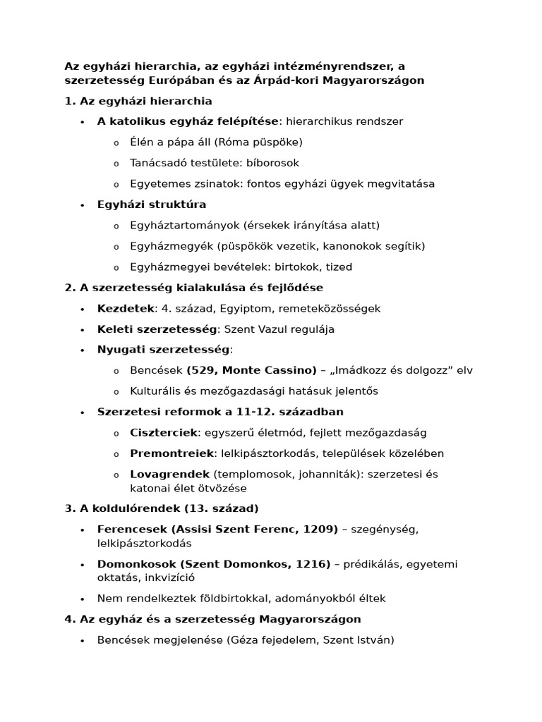 Az Egyházi Hierarchia | PDF