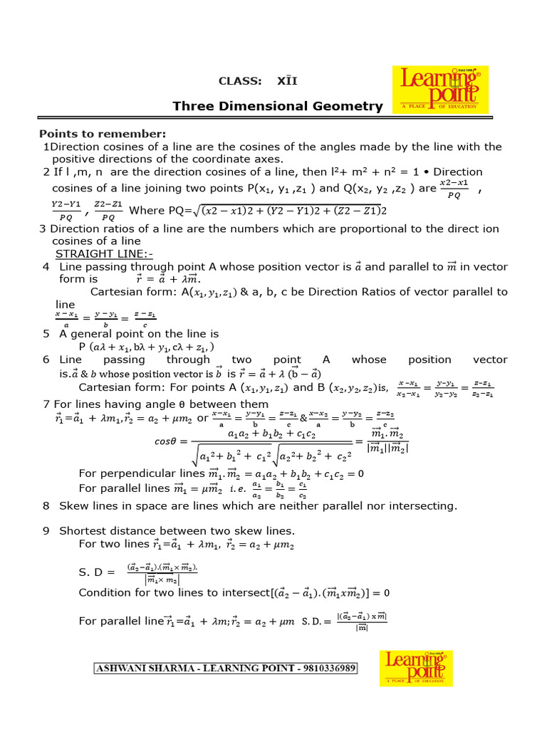 12-M-3D | PDF | Euclidean Vector | Cartesian Coordinate System