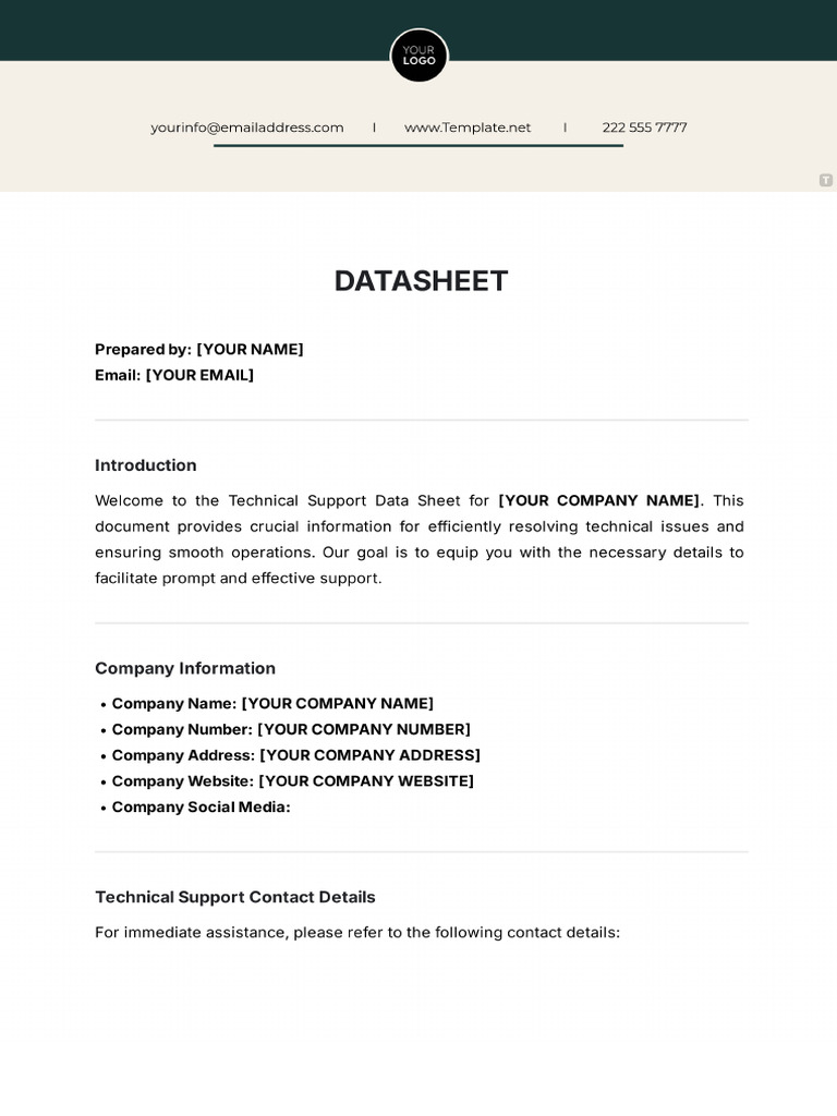Data Sheet Template - Edit Online & Download Example _ Template.net | PDF