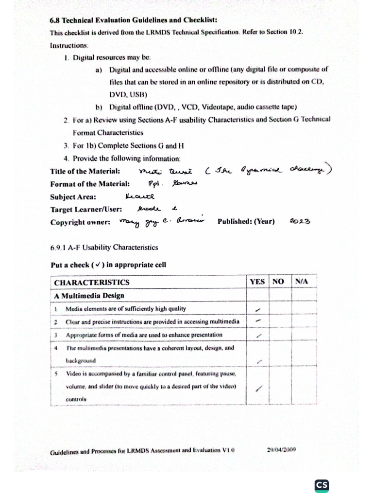 Nutri- Quest Evaluation Tool (1) | PDF