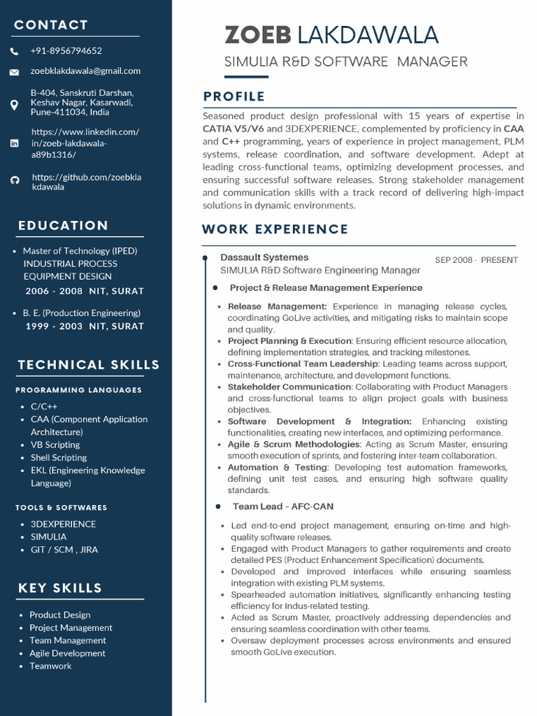 Zoeb Lakdawala CV | PDF