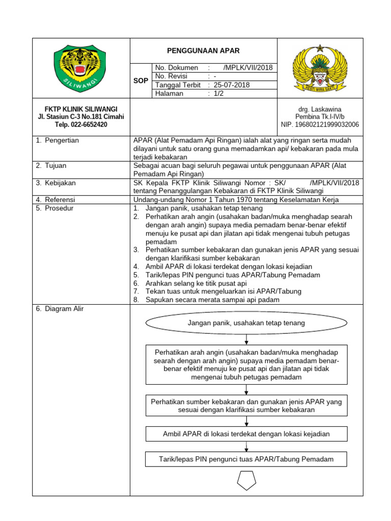 SOP Penggunaan APAR | PDF