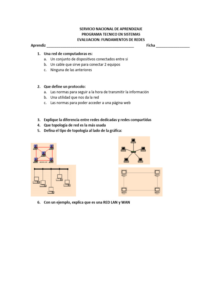 Evaluacion Fundamentos de Redes | PDF