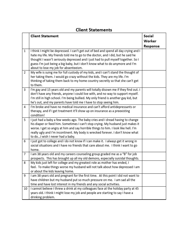 Client Statements | PDF