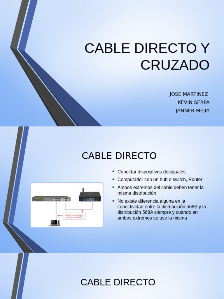 Tipos de Cables: Directo y Cruzado | PDF | Ingenieria Eléctrica ...