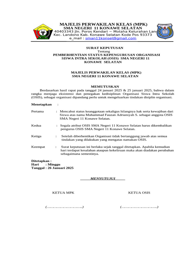 Surat Izin MPK | PDF